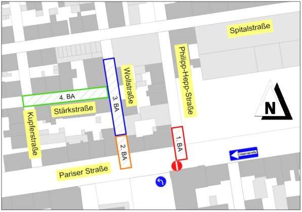 Pariser Straße wird für rund vier Wochen zur Einbahnstraße